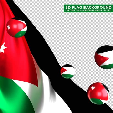 Premium Psd Jordan Flag Background With 3d Ball Ornament