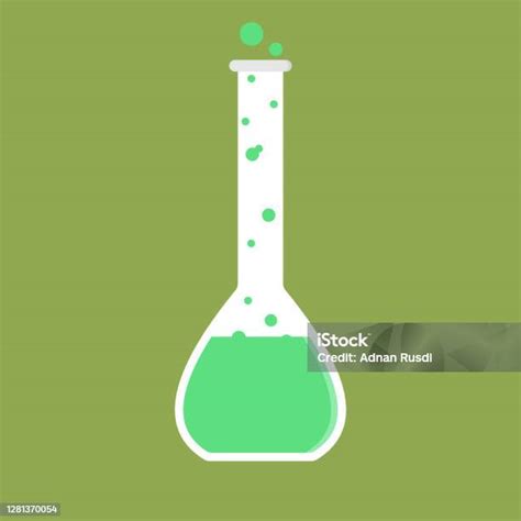 가와이이와 귀여운 캐릭터 볼륨 플라스크 화학 플랫 디자인 벡터 일러스트 과학 실험 연구 실험실 요소 플랫 스타일 화학 생물학