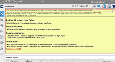 Vxdiag Benz Xentry 202403 “authentication Has Failed” Solution