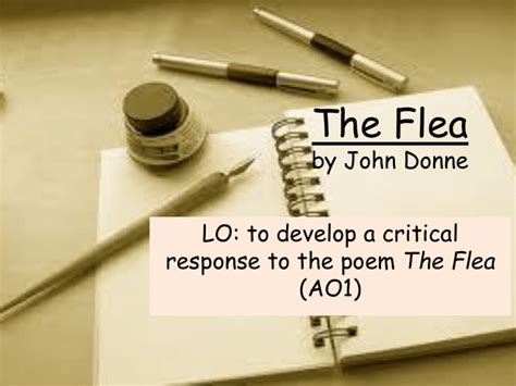 The Flea John Donne Poem Analysis Lesson Plan