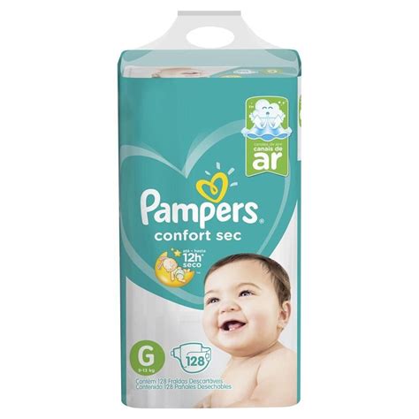 Fralda Descartável Pampers Confort Sec G Com 128 Unidades