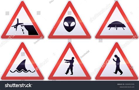 Collection White Black Red Triangular Warning Stock Vector Royalty Free 2202053745 Shutterstock