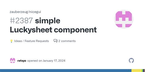 Simple Luckysheet Component Zauberzeug Nicegui Discussion