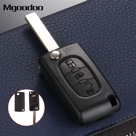 Mgoodoo 3 Button Flip Folding Remote Entry Key Fob Case Cover Blank