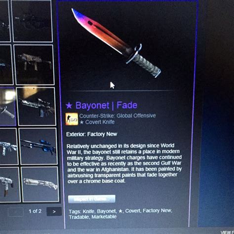Csgo Bayonet Fade Factory New Hobbies And Toys Toys And Games On Carousell
