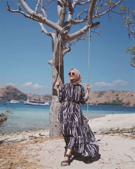 Fashion Hijab Ootd Pantai Voal Motif
