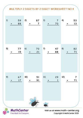 Multiply Digits By Digit Worksheet No Worksheets Math Center