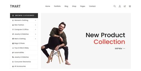 Минимальный шаблон сайта электронной коммерции Tmart HTML5 шаблон