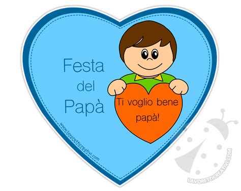 Biglietti di auguri per la Festa del papà con cuore Lavoretti Creativi
