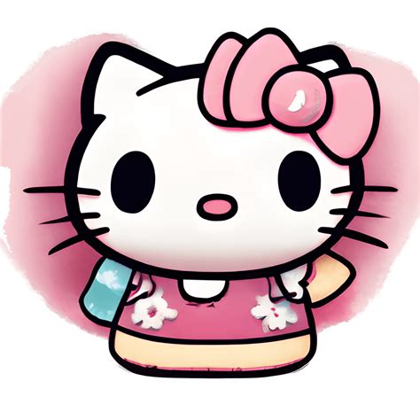 Adorable Cute Happy Hello Kitty Kawaii Chibi Hyper Realistic Intricate