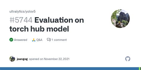 Evaluation On Torch Hub Model · Ultralytics Yolov5 · Discussion 5744