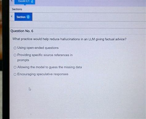 GenAlE1 I Sections Section I Question No 6 StudyX