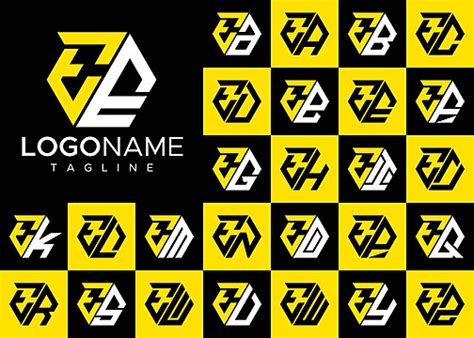 A Selection Of Contemporary Letter E Logos Featuring Hexagonal Design