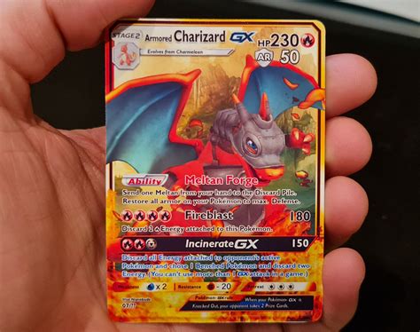 Armored Charizard Gx Pokemon Card Orica Etsy Uk