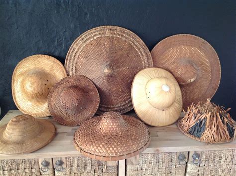 Lot Of Eight Antique Asian Hats Asian Tribal Antikeo