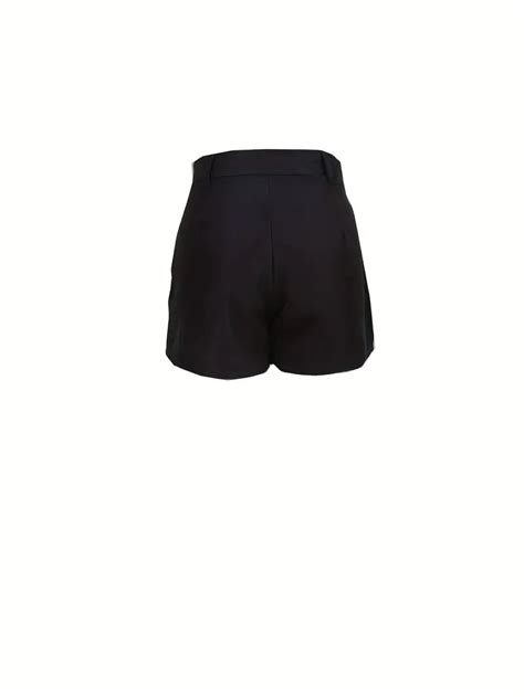 Solid Irregular Hem Pocket Skorts Casual High Waist Cargo Temu