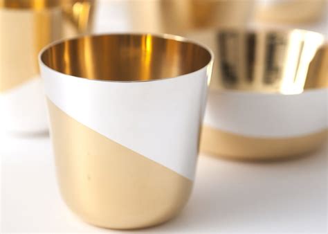 Thomas Feichtner Designs Set Of Minimal Vessels Partially Dipped In Gold