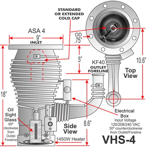 Ideal Vacuum Agilent Varian Vhs 4 Vhs4 Water Cooled Diffusion Pump Asa 4 9 Inch Od Extended