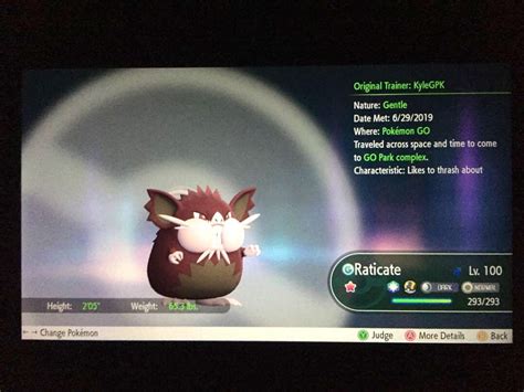 Pokemon Shiny Alolan Raticate Lets Go Pikachueevee Video Gaming