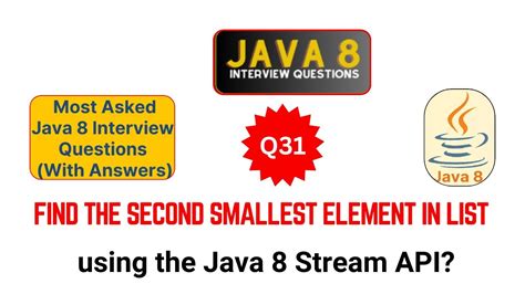 Java 8 Interview Question Q31 Find The Second Smallest Element In A