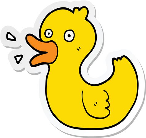 Sticker Of A Cartoon Quacking Duck 10749902 Vector Art At Vecteezy