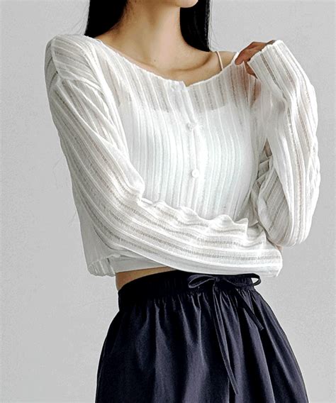 여름신상여리여리 썸머시스루크롭가디건 에이블리
