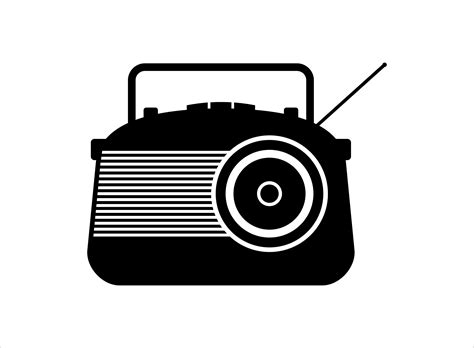 Black Vintage Radio Vector Illustration Graphic By Mlaku Banter