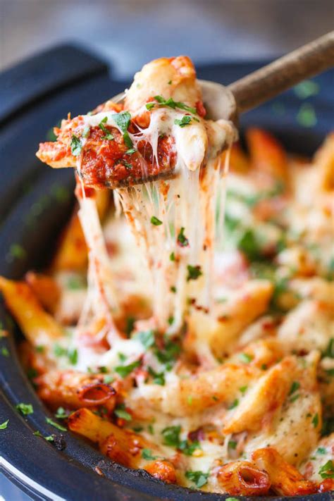 Slow Cooker Chicken Parmesan Pasta Damn Delicious