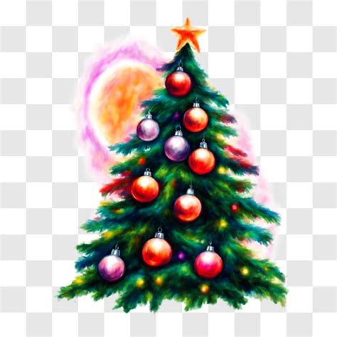 Baixe Árvore de Natal em Aquarela Enfeites Coloridos PNGs