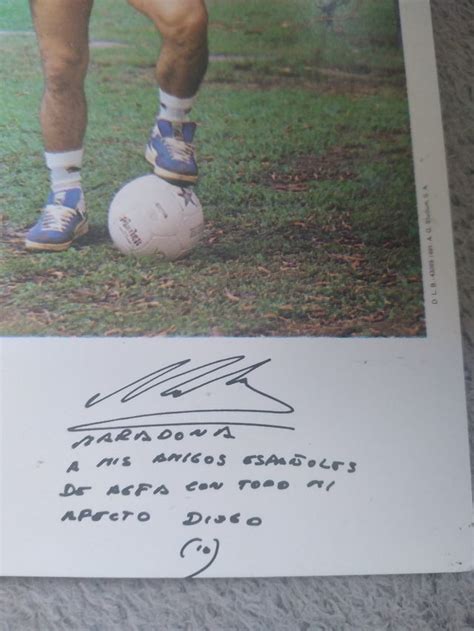 Foto Años 80 Diego Armando Maradona Con Firma De Segunda Mano Por 10