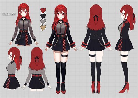 キャラクターの三面図を作成します モデリング依頼などに！live2d同時購入お値引きあります！