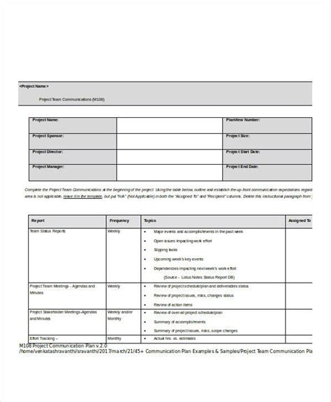46 Communication Plan Examples To Download
