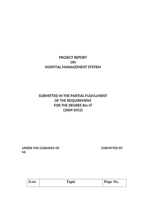 Doc Hospital Mangement Project Report Dokumentips