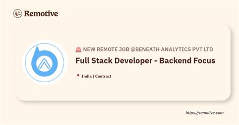[hiring] full stack developer backend focus beneath analytics pvt ltd