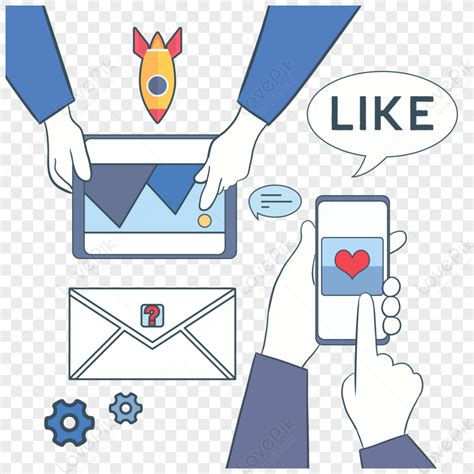 만화 일러스트 소셜 네트워킹지도접촉데이터회로망 Png 일러스트 무료 다운로드 Lovepik