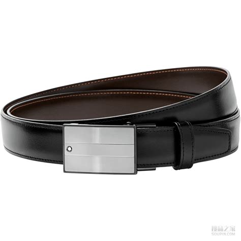Montblanc 万宝龙黑色 棕色双面自由剪裁商务皮带 U0114385 搜品之家