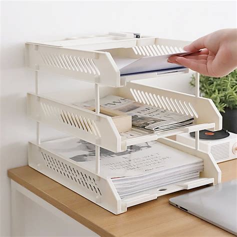 서류 정리함 보관함 A4 용지 파일 보관 데스크 3단 정리 트레이 믿고 사는 즐거움 Ssgcom