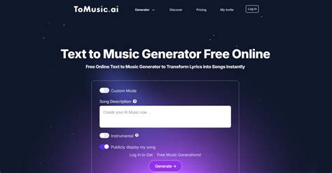 Tomusic Ai Ai Генератор Музыки Создавайте песни из текста Creati Ai