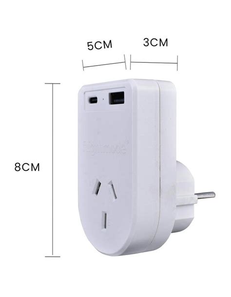 Flightmode Outbound Au Nz To Europe Bali Travel Adaptor With Usb Type C