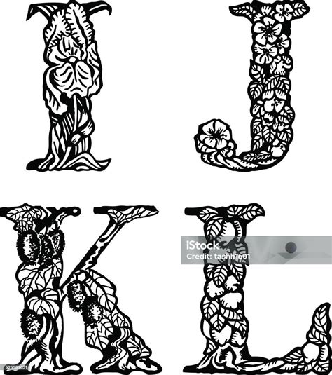 Set Of Letters Ijkl Stock Illustration Download Image Now Alphabet