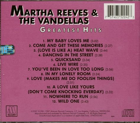 Martha Reeves Greatest Hits Greatest Hits Uk Cds And Vinyl