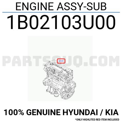 Engine Assy Sub 1b02103u00 Hyundai Kia Parts Partsouq
