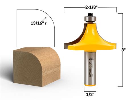 1316 Radius Round Over Edge Forming Router Bit 12 Shank Yonico