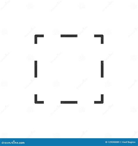 box cut dashed line icon simple modern flat vector illustration for
