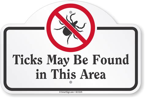 Tick Warning Signs Tick Habitat Symbol Camping Hazards