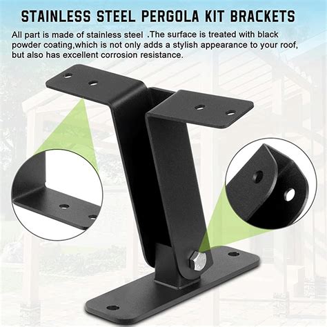 1pcs Patio Roof Riser Heavy Duty Pergola Brackets Kit Stainless Steel