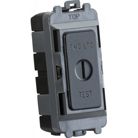 Knightsbridge 20ax 2 Way Key Module Marked Emg Ltg Test Matt Black
