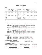 Chemistry 112 Lab Report 3 3 21 2017 Chemistry 112 Lab Report 3