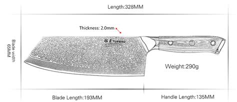 Japanese Damascus Steel Cleaver Kitchen Knife Knifewarehouse