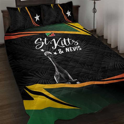 St Kitts And Nevis Cricket Afro Quilt Bed Set Go Patriots Go Champions